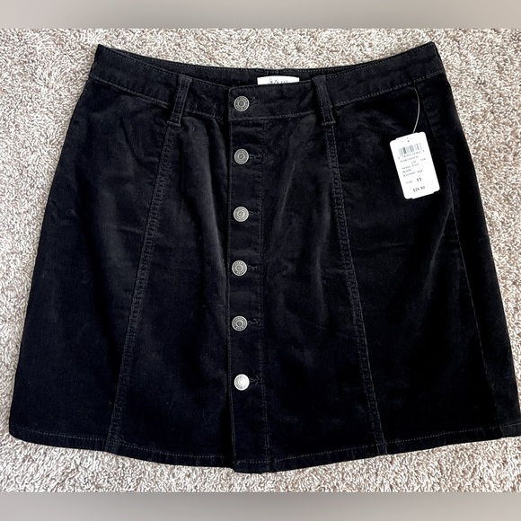 Windsor | Skirts | Windsor Black Button Up Corduroylike Skirt Brand New With Tags | Poshmark